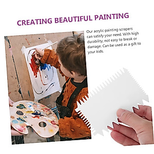 CORHAD 7Pcs Acrylic Painting Scrapers Diy Wave Design Art Scraper Tools for Creative Painting Techniques and Artistic Projects