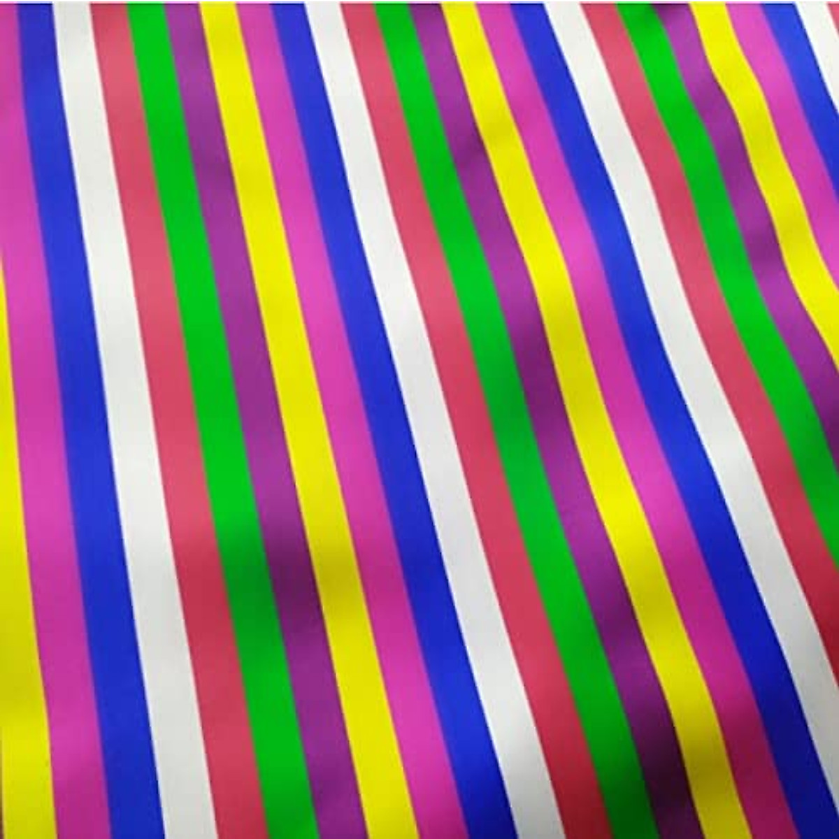 Saekdong Multi-Color Striped Fabric by The Yard for Korean Hanbok Sewing DIY Crafting Fashion Design, Blue, White, Red, Green, Purple, Yellow, Pink, (35 x 35 inches)