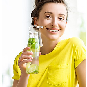 Anti Wrinkle Straw, Reusable Anti Wrinkle Drinking Straw Glass Straw, Lip Straw for Wrinkles, Set of 2 Anti Lip Wrinkle Straw and 1 brush