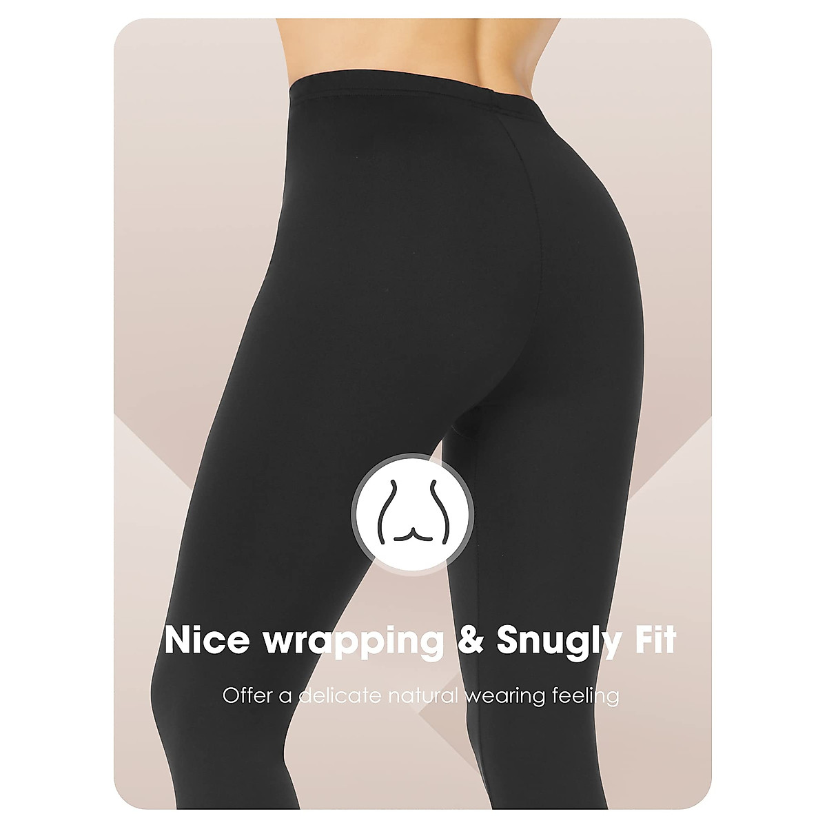 MANCYFIT Womens Thermal Underwear Pants Fleece Lined Leggings Black X-Small