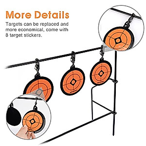 Ideagle BB Gun Targets, Auto Resetting Metal Spinning Target Airsoft Plinking Target Rated for .177 to .20 Caliber Pellet Gun