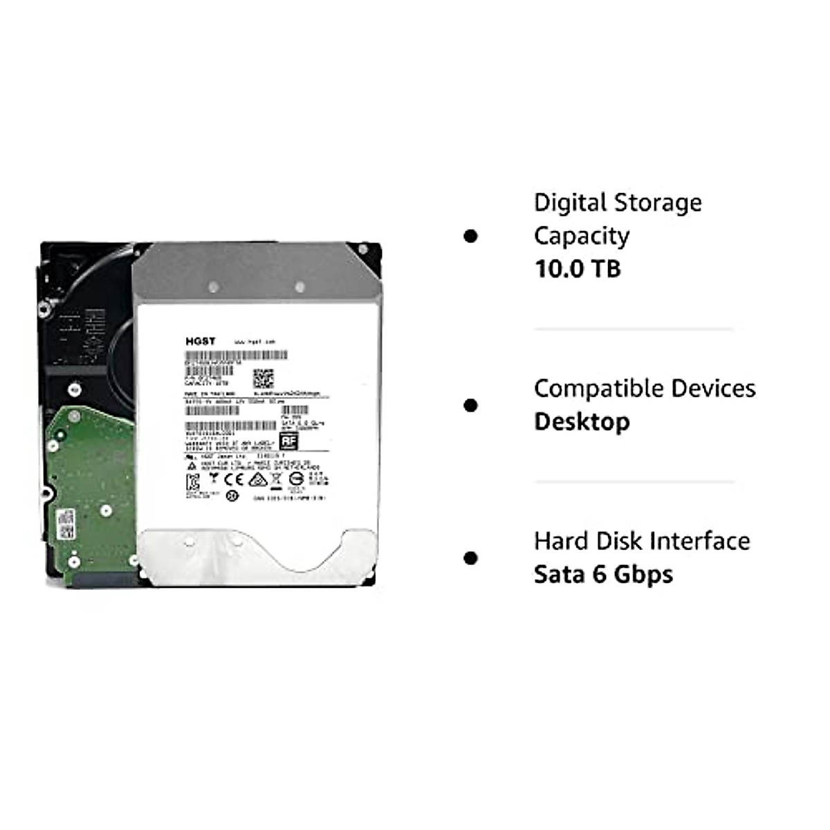 HGST WD Ultrastar DC HC510 10TB 7200RPM SATA 6Gb/s 3.5" SED Hard Drive - HUH721010ALE601 (0F27605) (Renewed)