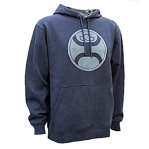HOOEY Men’s Western Lifestyle Sweatshirt Drawstring Hoodie (Large, 2.0 Logo - Navy)
