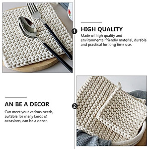 OSALADI Japanese Pot Holders Crochet Woven Hot Dishes Pans Mat Weave Cotton Trivets for Hot Dishes Hot Pot Holders （ 19CM ）