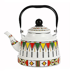 XENITE Tea Kettle Teapot Enamel Tea Kettle Induction Cooker Boiling Water Tea Pot Household Large Capacity Kettle Enamel Boiling Teakettle Tea Kettle Teapots (Color : Tc001, Size : 1.7L)