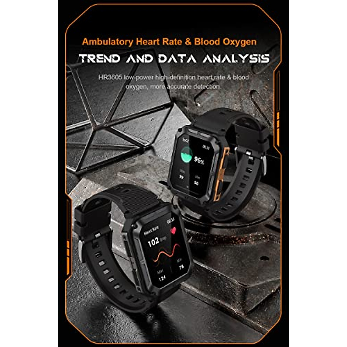 Loluka Military Smart Watch for Men Answer/Make Calls Heart Rate Sleep Tracker 1.83" Touch Screen Mens Smartwatch for Android iOS Phones Tactical Pedometer Fitness Watch