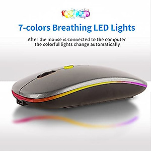Rechargeable Dual-Mode Wireless Bluetooth Mouse Bt+2.4g Wireless Luminous Silent Mouse Lady Mouse Ultra-Thin Fashion Cute Non-Slip Design Pc Gaming Mouse, Suitable for Laptop Design and Office