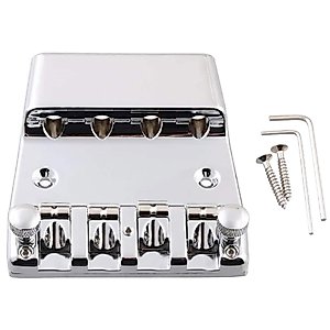 Fixed Metal Bass Guitar Bridge 4 String with Tool Set Hardtail Saddle Bridge for Rickenbacker Guitar parts