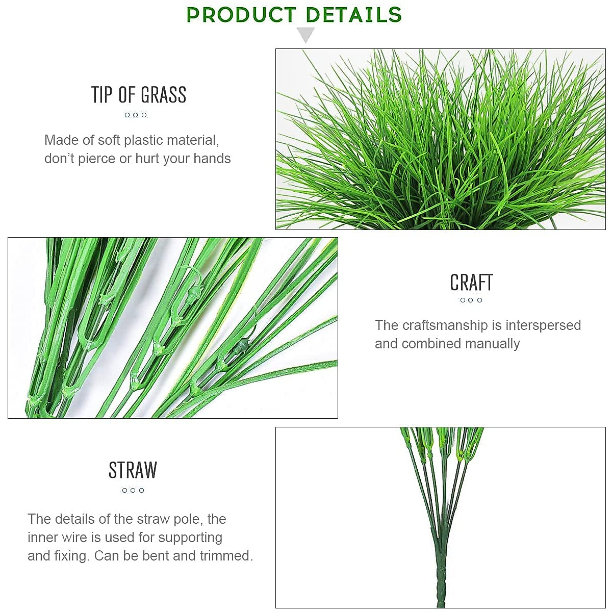 6 Bundles Artificial Grasses Outdoor Fake Grass Faux for Indoor Outdoor Window Home Garden Decoration Fake Bushes Artificial Grass Plant