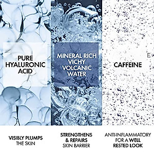 Vichy Mineral 89 Eyes Serum with Caffeine and Hyaluronic Acid, Lightweight Eye Cream Gel to Smooth Fine Lines and Hydrate Eye Area, Suitable for Sensitive Skin & Fragrance Free, unscented,0.51 Fl oz