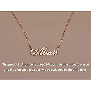 Flowshey Custom Name Necklace Personalized Gift Necklace 18K Gold Plated Nameplate Jewelry for Women