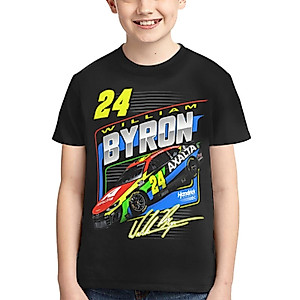 William Byron 24 Shirt for Teen Girl & Boy Printing Short Sleeve Tee Athletic Classic Shirt Crewneck T-Shirt