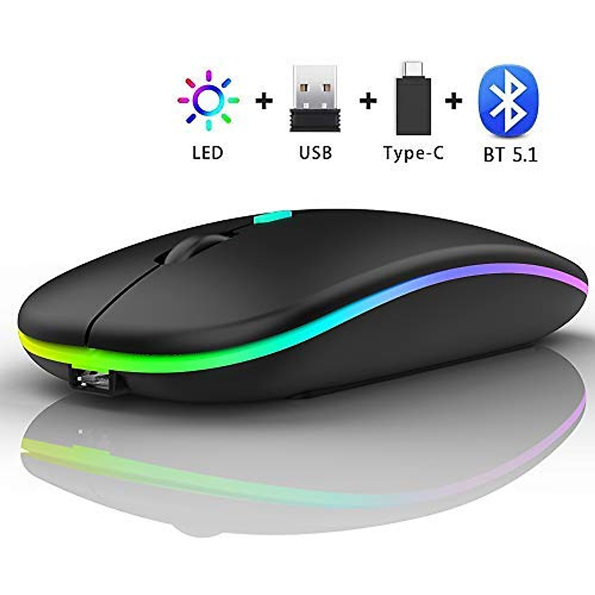 Neises Bluetooth Mouse for ipad,Bluetooth Mouse for MacBook Air/Mac/MacBook Pro/Mini/ipad Pro/iMac/Laptop,Rechargeable Wireless Mouse for MacBook Air/MacBook pro Chromebook Laptop PC
