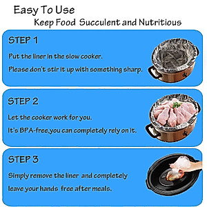40×Slow Cooker Liners, Large pot Liner Disposable Cooking Bags, Fit 3QT to 8QT for Slow Cooker, pot, Suitable for Oval & Round Pots 13"x 21" /Bag