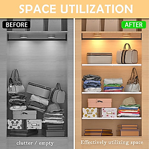 SlimmKISS Expandable Closet Tension Shelves Organizers, Adjustable Shelf for Cabinet Rack Storage Wardrobe Divider Shelving for Pantry 2 Pack (Perforated White,W11.81 x L: 17" to 31")