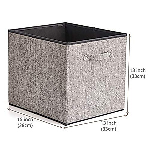 EZOWare Set of 8 Large Folding Storage Baskets, Collapsible Fabric Organizer Cubes Bin Boxes Set with Handles for Baby Kids Toy Nursery Room Home Closet Drawer