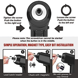 Electric Screwdriver Cordless, 3.6V Cordless Electric Screwdriver with 42pcs Screwdriver Bits, USB-C Charging & LED Light, 1500mAH Li-ion and Storage Bag, Power Screwdriver for Home and Professional