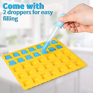 CAKETIME Gummy Bear Molds Candy Molds - 1" Gummy Molds Bear Large Chocolate Molds Silicone 4 Pack LFGB Pinch Test Approved Best Food Grade Silicone Molds