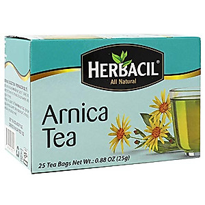 Herbacil Arnica Tea, Caffeine-Free, 3-Pack, 0.88 Oz, 25 Tea Bags per Box (75 Tea Bags)