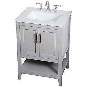 Elegant Kitchen and Bath 24 inch Single Bathroom Vanity Cabinet - Grey