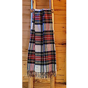 CHEF L HOME & KITCHEN Plaid Throw Blanket: Lightweight Throw Blanket- Lap Blanket - Throw Blanket with Tassels - 60" x 50" All-Season Blanket - Multipurpose Blanket - Gift Ready (Red/Ivory Plaid)