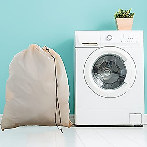Gratico 2 Pack Extra Large Canvas Heavy Duty Natural Cotton Multi Use Size 28''x 36'' Laundry Bags
