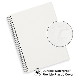 RETTACY Blank Journal Notebook, 2-Pack, B5 Blank Spiral Notebook with 160 Pages per Pack, Medium 7.6'' × 10'', 68 LB/100 GSM Thick Paper, Flexible Plastic Cover, for Sketching, Drawing