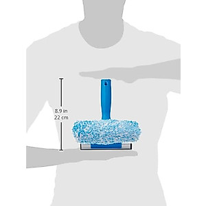 Unger Professional 6" Window Cleaning Tool: 2-in-1 Microfiber Scrubber and Squeegee