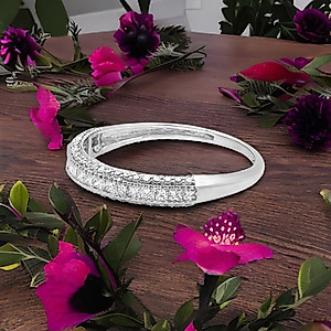 Dazzlingrock Collection 0.45 Carat (ctw) 18k Princess & Round Diamond Wedding Ring Set for Women White Gold, Size 5