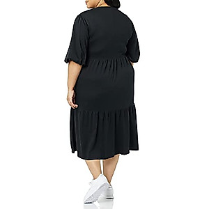 Amazon Aware Women's Organic Cotton Fit and Flare Dress (Available in Plus Size) (Previously Amazon Aware), Black, Large