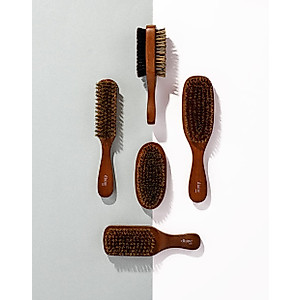 Diane Premium 100% Boar Bristle Military Wave Brush for Men and Barbers, Medium-Firm Bristles for Thick Coarse Hair, Detangling, Smoothing