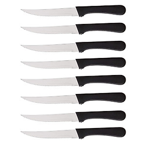 Steak Knives Serrated Set, Restaurant Quality, Stainless Steel, 4.25-Inch, Pointed Tip (8)