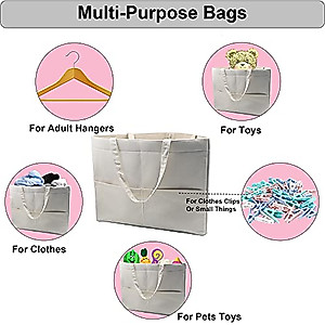 YiSeyruo Hanger Storage Bag for Adult Hanger: Hanger Triangle Bag for Closet Tidier Space Saving Hanger Storage Organizer Holder | Hanger Stacker Hamper for Wardrobes Laundry Rooms (L)