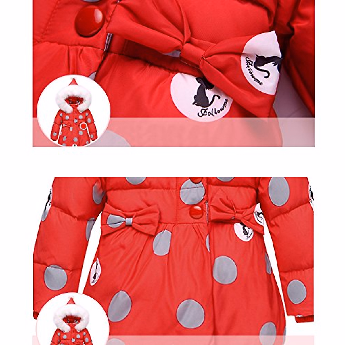 Baby Girls Snowsuit Toddler Puffer Hooded Jacket + Bib Pants 2 Pieces Set Grey 100 Large