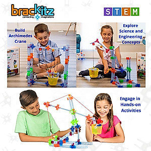 Brackitz Pulleys 90 Piece STEM Simple Machines Building Toy for 7, 8 and 9+ Year Olds | Kids Educational Engineering Construction Set | Hours of Creative Learning and Fun