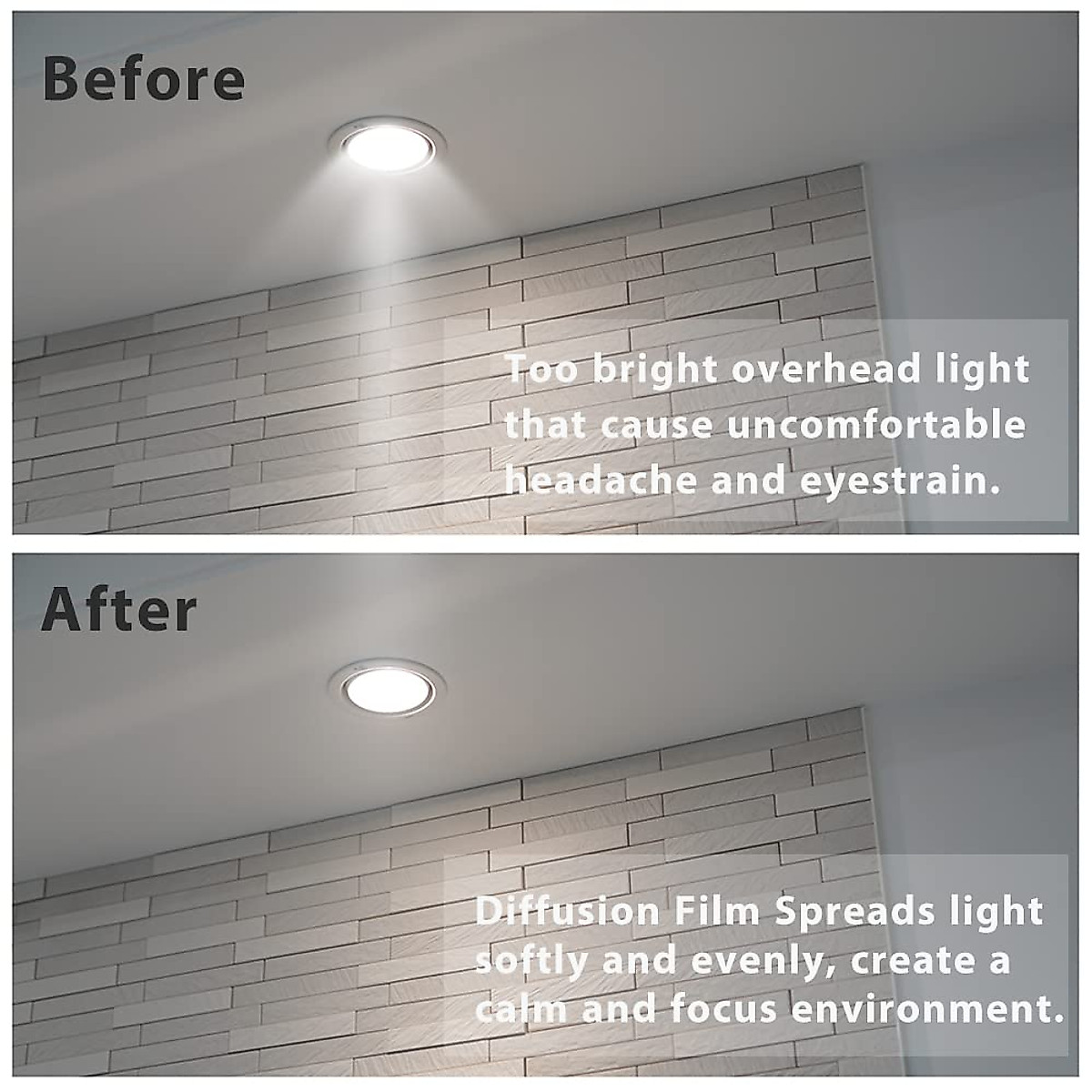 Lighting Diffusion Sticker 3 PCS Sheet 7.8x11.8inches Soften Light Dimming Film Adhesive Diffuser, Thick