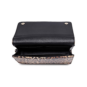 Daisy Rose Cross Body Bag - RFID Blocking with Credit Card Slots Clutch - PU Vegan Leather - Leopard