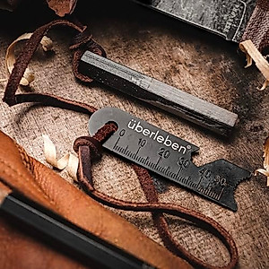 überleben Hexå Lite Ferro Rod Fire Starter for Survival – Up to 20,000 Strikes, 3" Long, 1/2" Thick Hexagon Fire Steel with Striker and Lanyard – Waterproof Flint and Steel for Camping