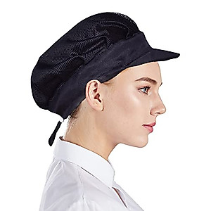 Nanxson 3pcs Unisex Chef Hat Elastic Kitchen Chef Hat Cooking Chef Cap Food Service Hair Net CF9061 (Black)