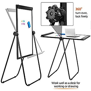 Yaheetech Stand White Board Magnetic 36x24 inches Dry Erase Board Double Sided Adjustable Flipchart Easel Portable Whiteboard with Flipchart Hook for Tabletop Presentation Discusssion Meeting Teaching