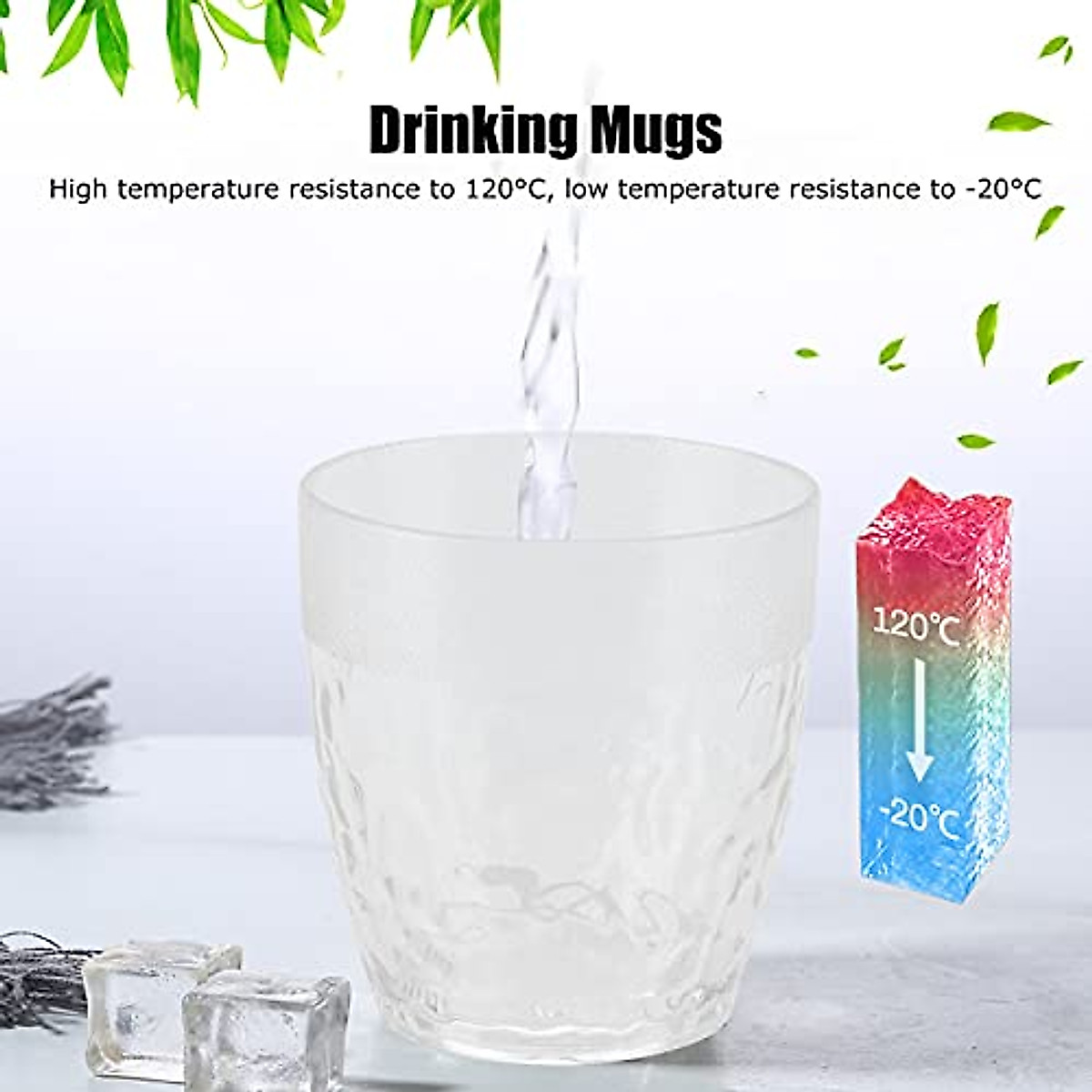 MANMAOHE 300ml Plastic Tumblers Plastic Glasses Unbreakable Plastic Cups Plastic Drinking Glasses Tumbler for Party Kitchen Home Party(Transparent)