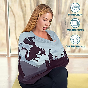 Nursing Cover Breastfeeding Scarf Fly Dragon- Baby Car Seat Covers, Infant Stroller Cover, Carseat Canopy(o)