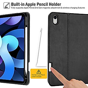 ProCase Keyboard Case for iPad Air 5/4, iPad 10.9 inch 2022 2020 Case with Magnetically Detachable Wireless Keyboard for iPad 10.9" Air 5th 4th Generation -Black