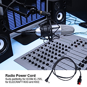 NBLTYPOX DC Power Supply Cable,ABS Radio Power Cable Car Mobile Radio Power Cable Electronics Accessories for ICOM IC‑705 ELECRAFT KX3 and KX2