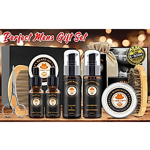 XIKEZAN Birthday Gifts for Men w/Beard Kit and Beard Straightener Kit