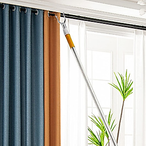 Beaugreen 63" Stainless Steel Reach Pole, Extendable Long Reach Pole Closet Rods,Reacher Garment Pole with Utility Hook for Hanging Clothes,Shutters,Closet,Ceiling