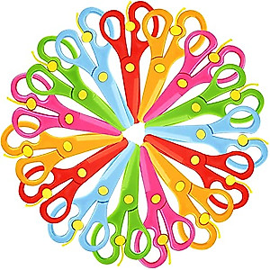 15 Pack Preschool Training Scissors,Children Plastic Safety Scissors,Toddler Learning Scissor for Cutting Paper Craft Supplies