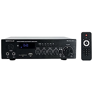 Rockville BLUAMP 90 Home Stereo Bluetooth Receiver Amp w/Mic+Phono+HDMI Input
