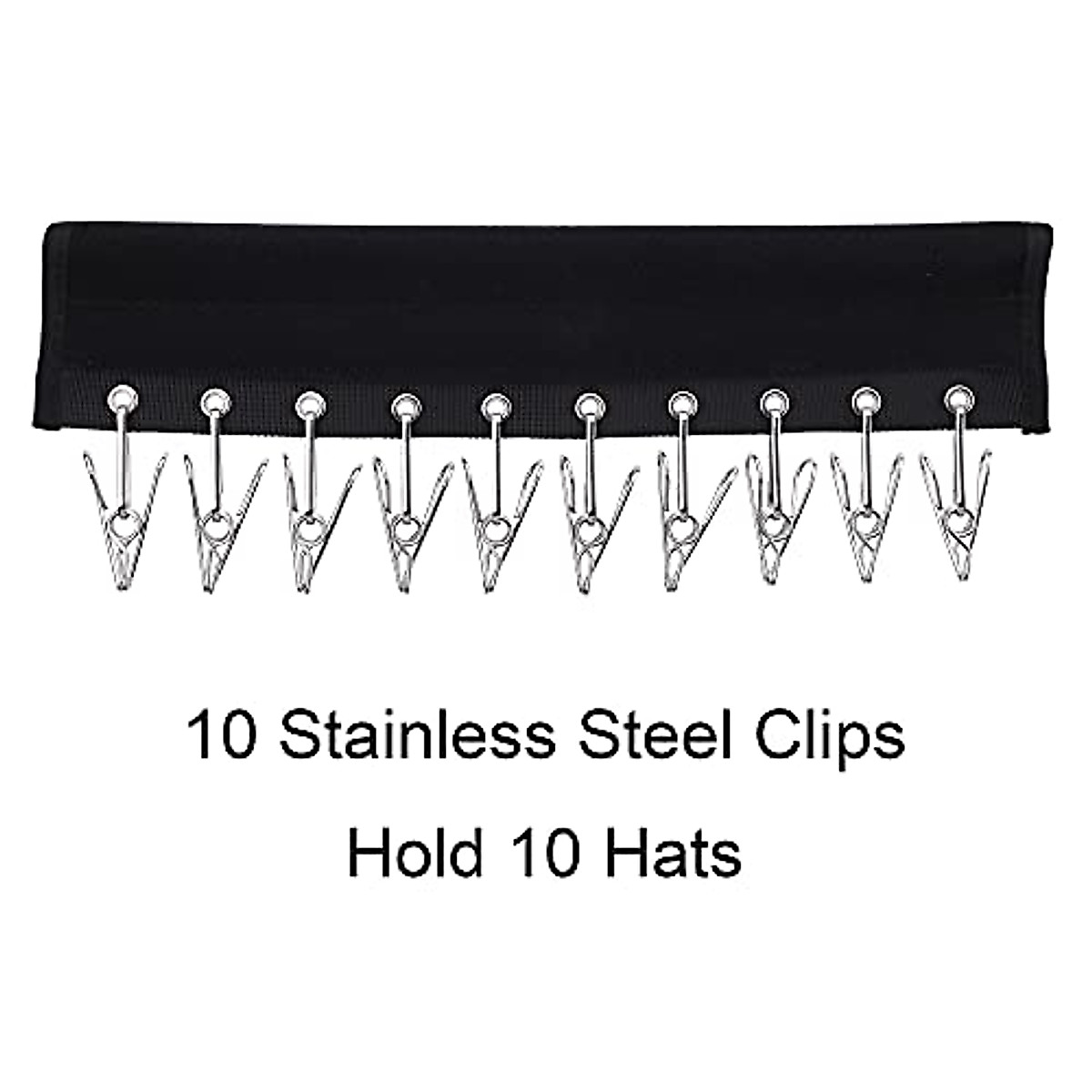 LEKUSHA Cap Organizer Hanger, 10 Baseball Cap Holder, Hat Organizer Storage for Closet - Change Your Cloth Hanger to Cap Organizer Hanger - Keep Your Hats Cleaner Than a Hat Rack, Black