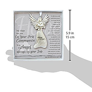 Boxed Angel with Sentiment: First Communion Gift for Granddaughter, Grandson, Godson, Goddaughter - First Communion Keepsake